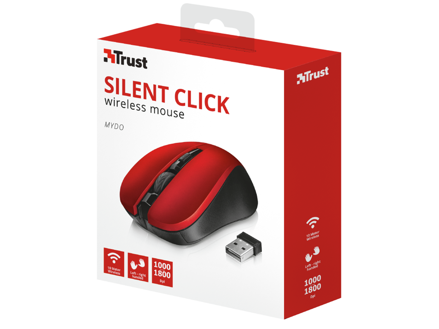 TRUST Mydo Silent Wireless Mouse red | Laptop.bg - Технологията с теб