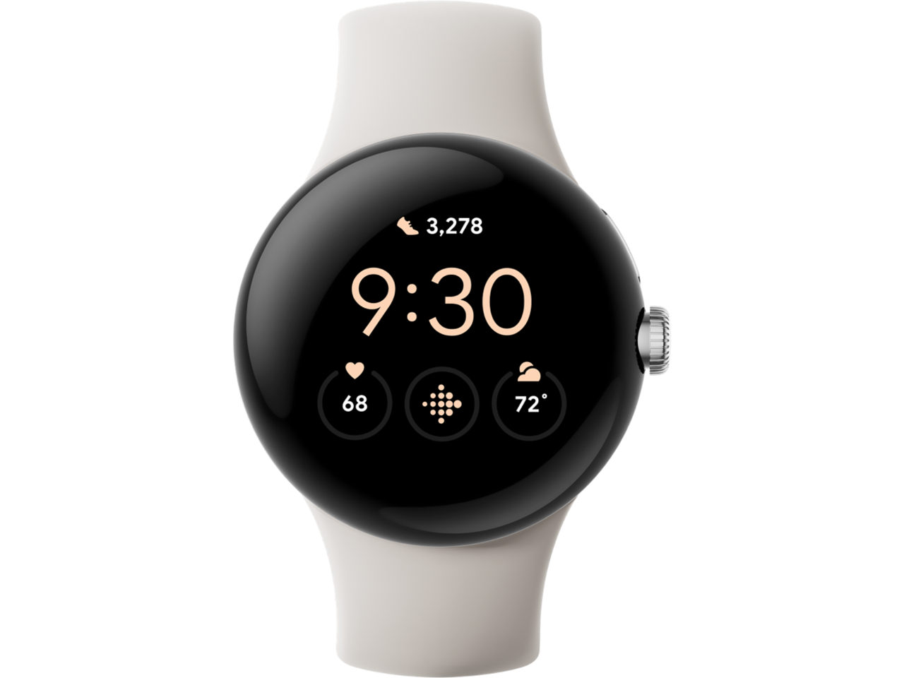 Google Pixel Watch Silver/ Chalk Strap | Laptop.bg - Технологията с теб