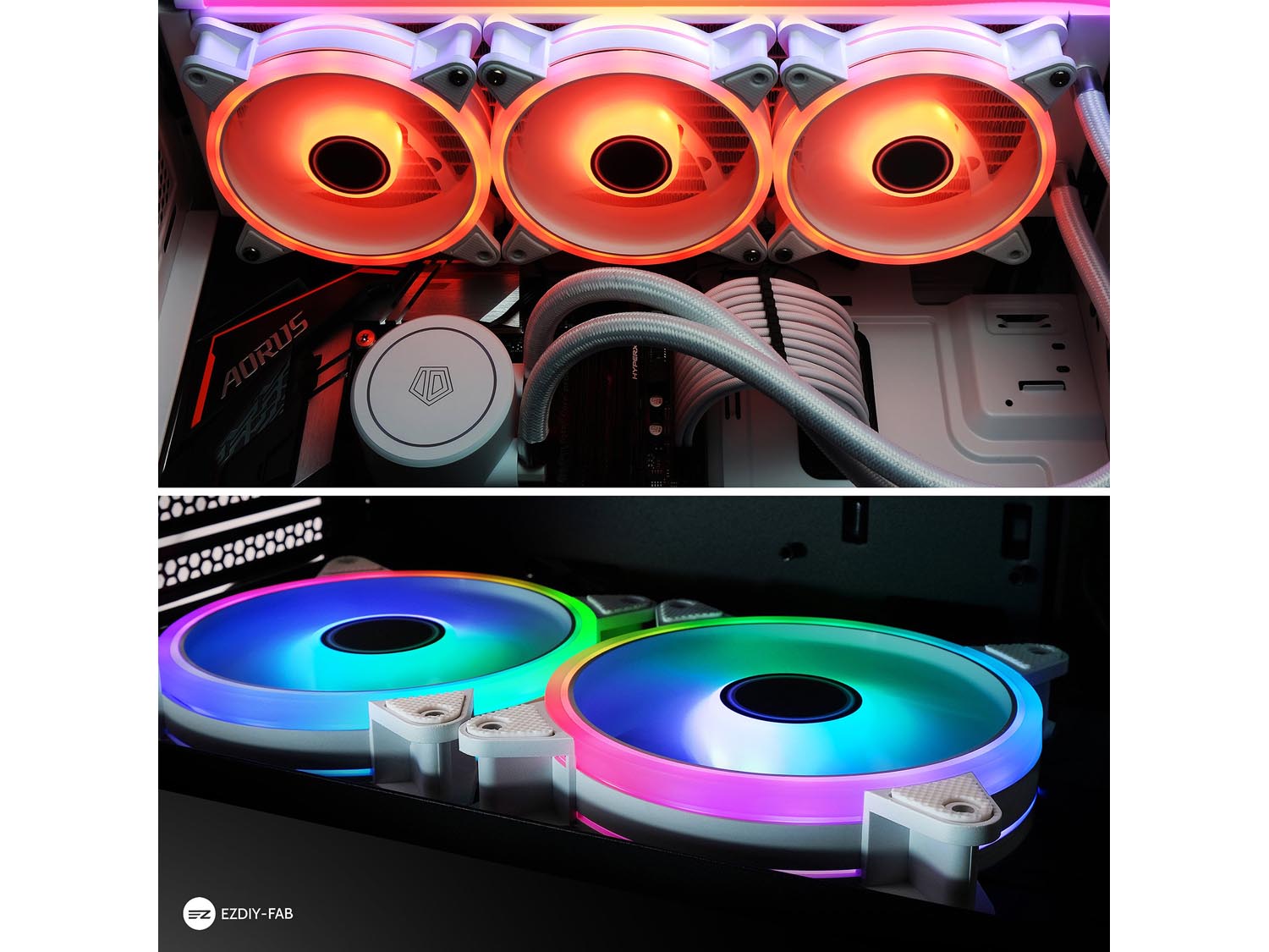 EZDIY-FAB Moonlight 120mm RGB White - 6 Pack | Laptop.bg - Технологията ...