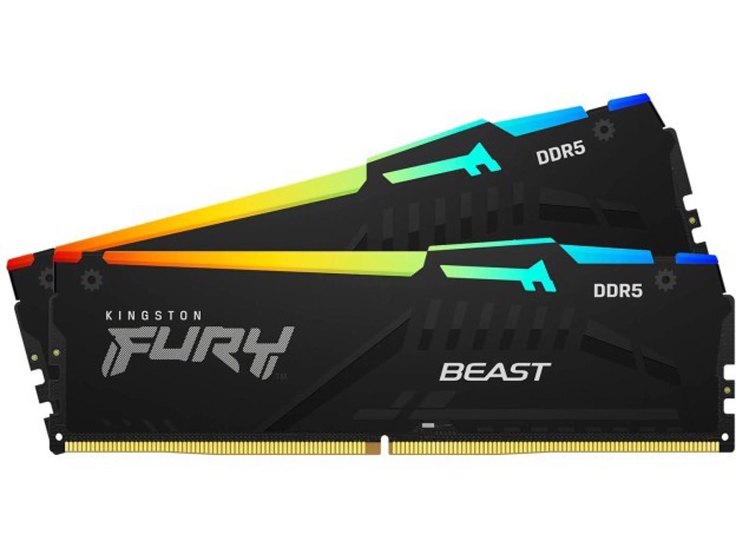 64GB (2x32GB) DDR5 6400 MT/s Kingston FURY Beast Black RGB XMP | Laptop ...